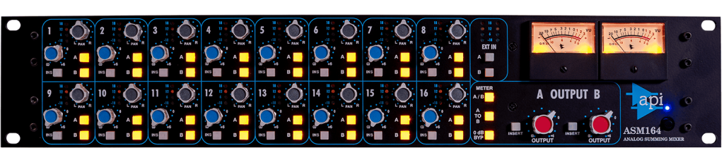 API ASM164 | THE BOXコンソールのサミングセクションをベースにした16チャンネルアナログサミングミキサー | Digiland（デジランド）